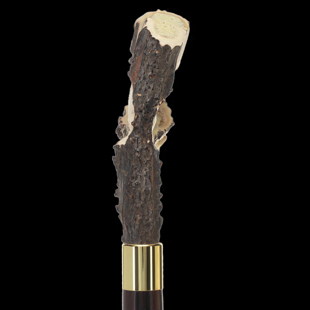 Carved Bison Antler Buffalo Bone: Collector Cane - Limited Supply