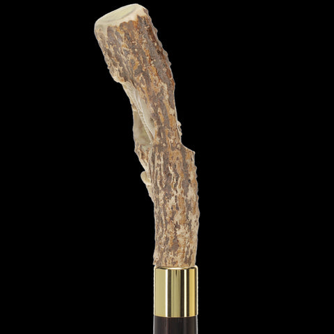 Carved Bison Antler Buffalo Bone: Collector Cane - Limited Supply