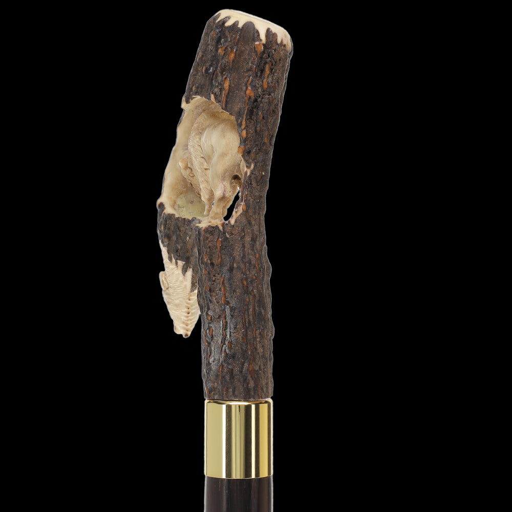 Bison Antler Buffalo Bone Handle Collector Cane w/Custom Shaft and
