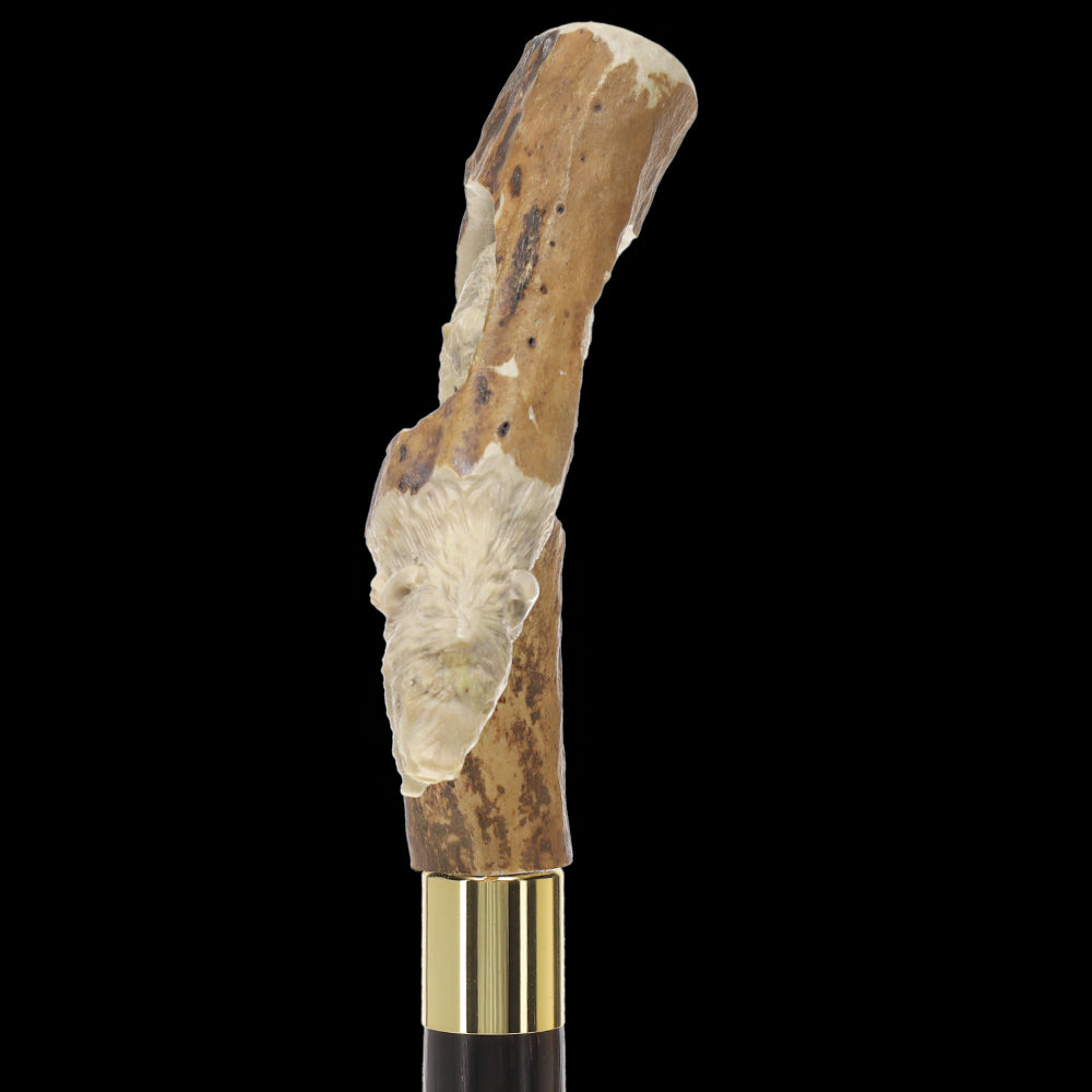 Bison Antler Buffalo Bone Handle Collector Cane w/Custom Shaft and