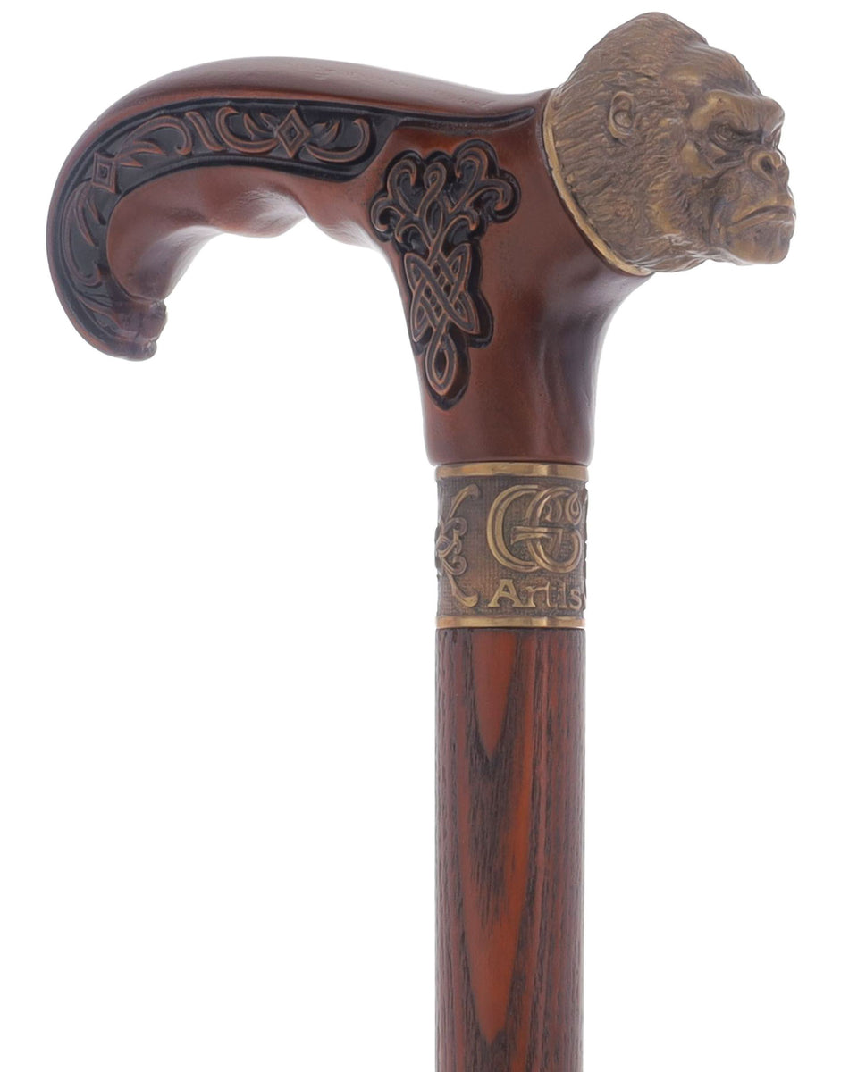 King Kong: Bronze Artisan Intricate Detail Design Cane