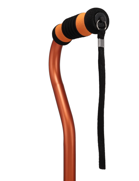 Orange Adjustable Offset Walking Cane w/ Color matching Grip