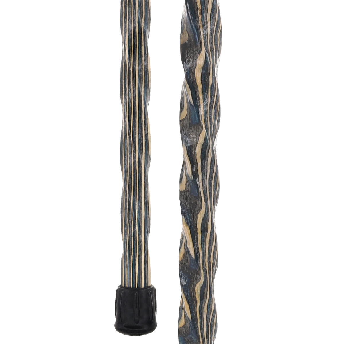 USA-Made Caribbean Wave Colorwood Hiking Staff: Rustic, Compass