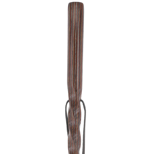 USA-Made Colortone Jacaranda Hiking Staff: Rustic with Compass