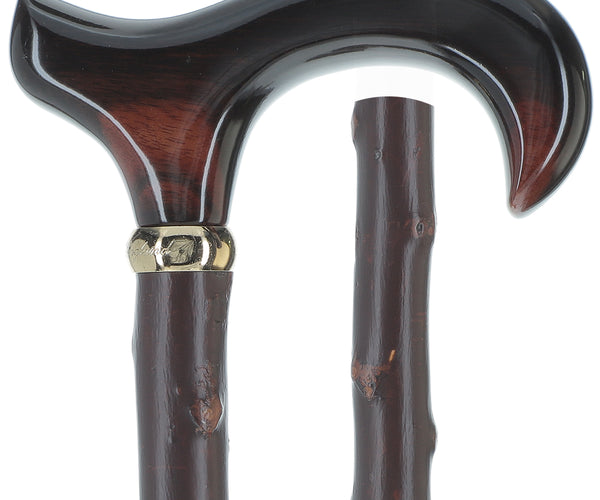 Sandalwood Wide Handle Walking Cane w/ Blackthorn Shaft (limited