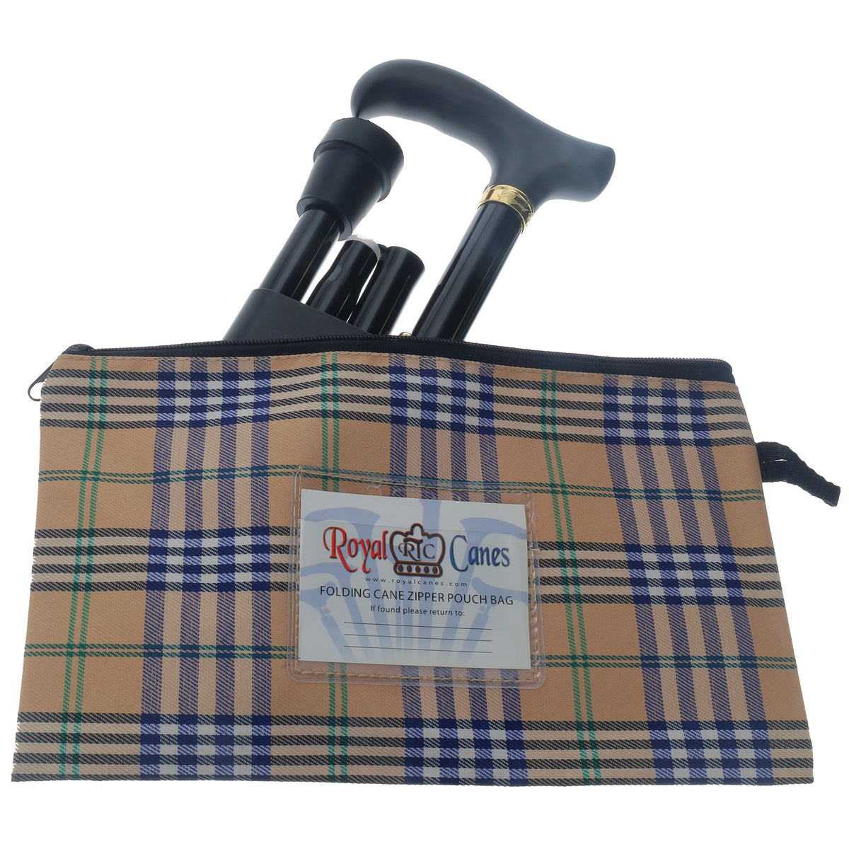 Compact Mini Folding Cane Zipper Bag 12"x6.25" - Must-Have!