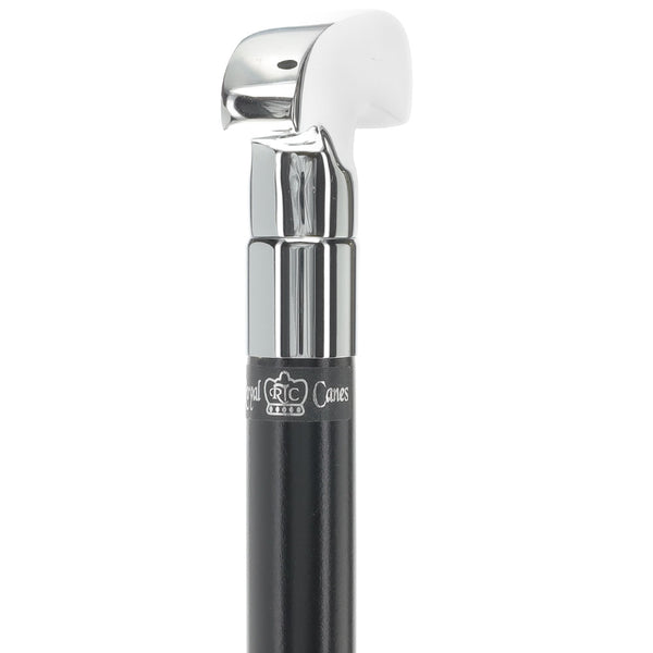 Golf Enthusiast's Chrome Plated Putter Cane: Beechwood Shaft