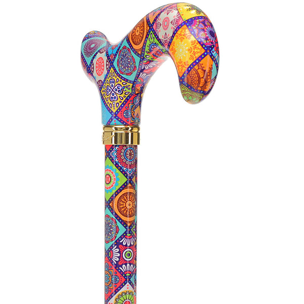 FashionStix Colorful Collage Adjustable Designer Derby Walking Cane wi ...