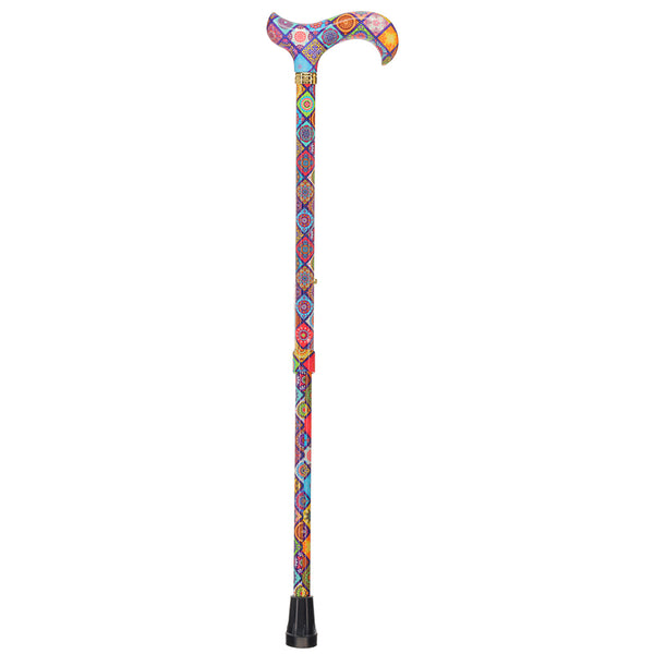 Vibrant FashionStix Colorful Collage: Adjustable Designer Cane