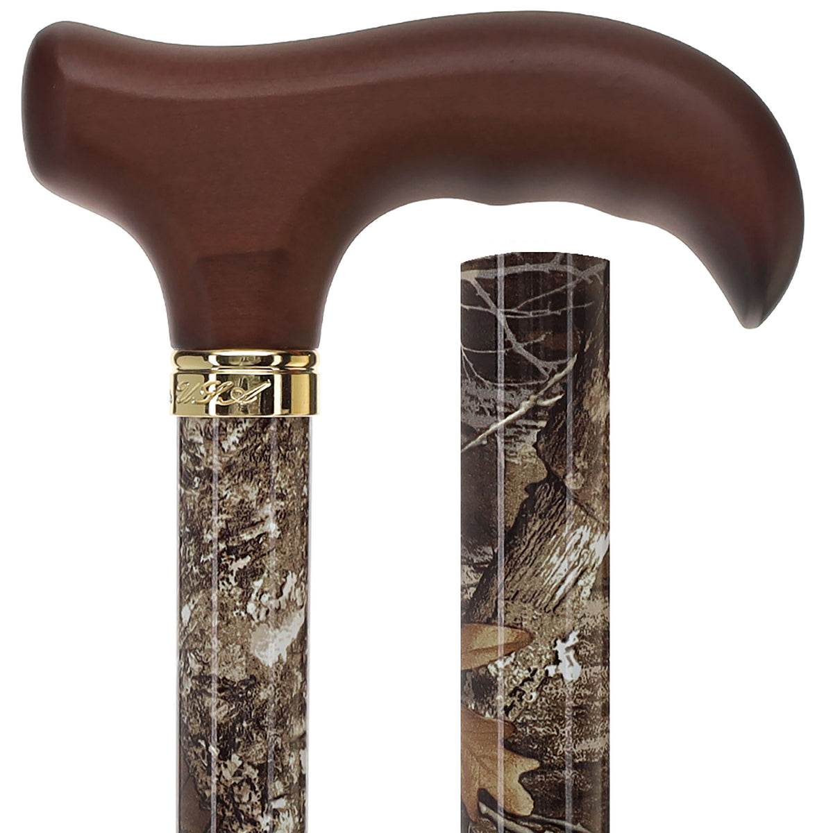 Realtree Camo Adjustable Walking Cane: Wood Handle, Licensed