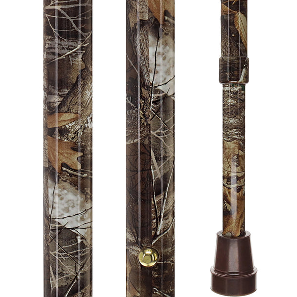Realtree Camo Adjustable Walking Cane: Wood Handle, Licensed
