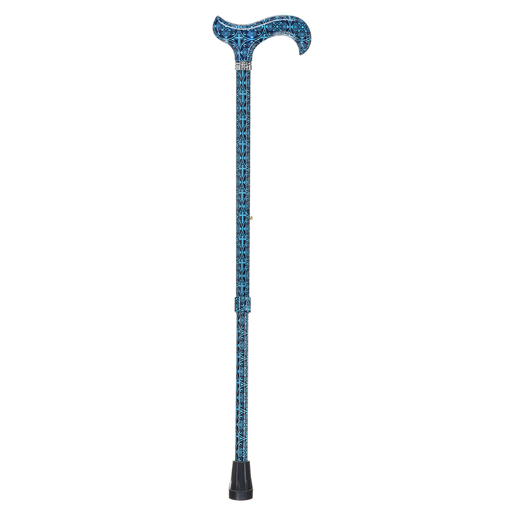 Blue Infinity Cross Designer Derby: Patterned Handle