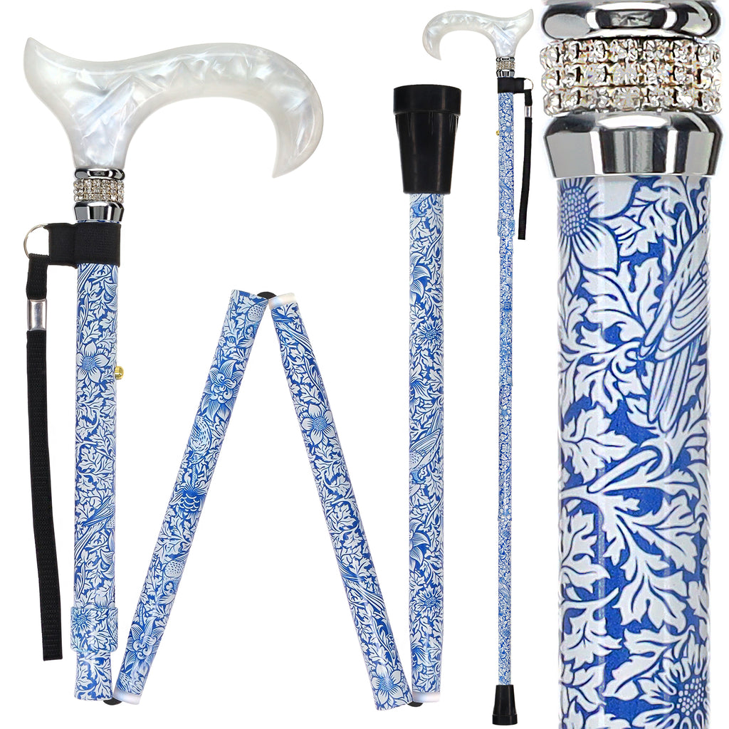 Songbird Harmony Rhinestone Pattern Orthopedic Derby Cane