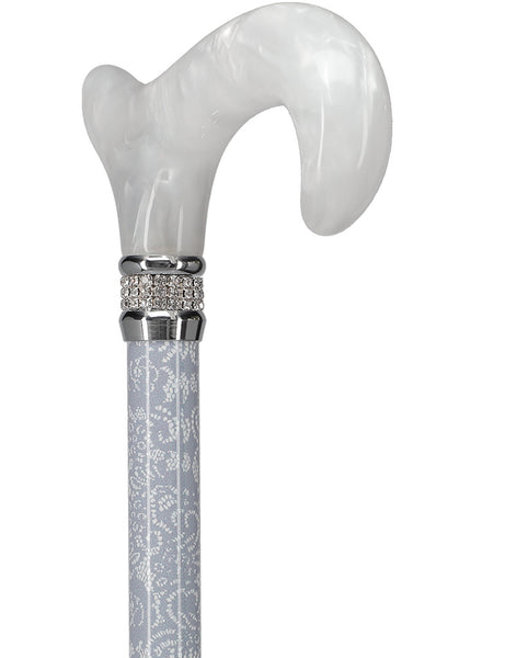 Exquisite Rhinestone Pearlz Adjustable Orthopedic Derby Cane