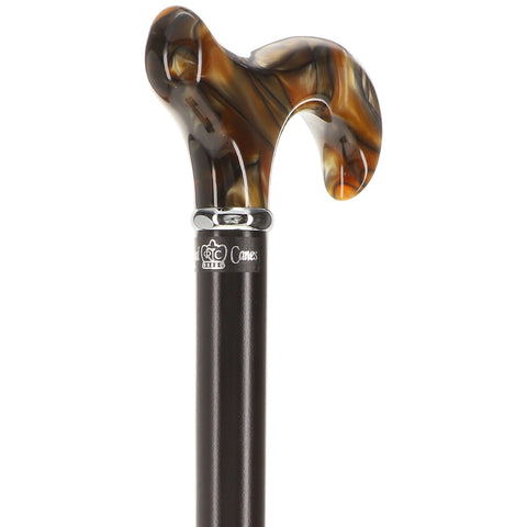 Golden Sienna Derby Walking Cane With Black Beechwood Shaft and