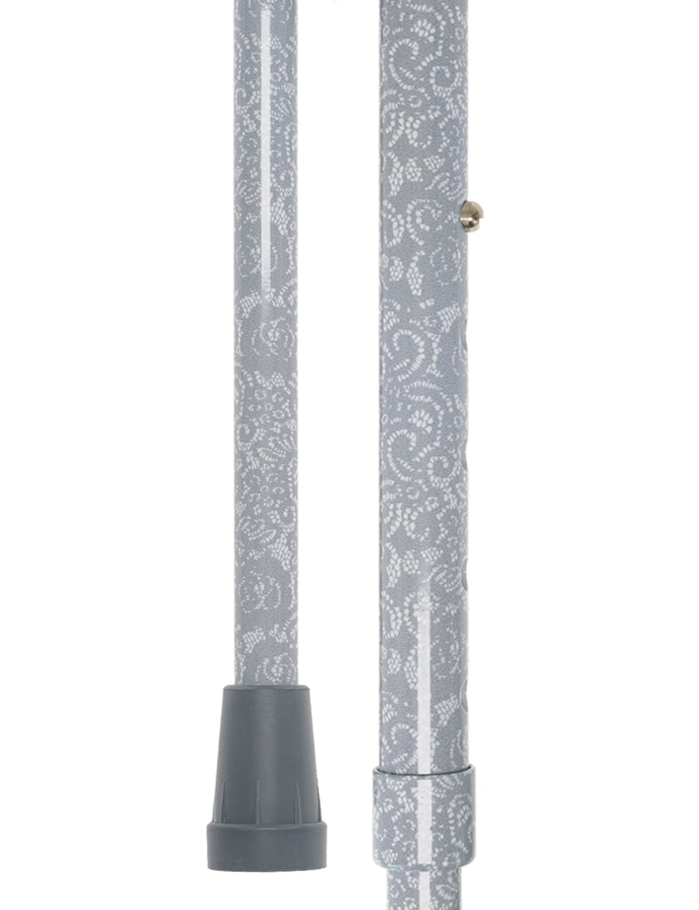 Graceful Lace Designer Adjustable Folding Cane w/ Rhinestone