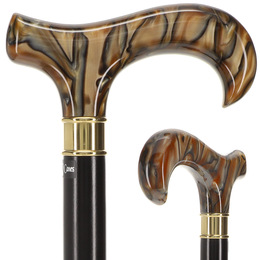 Extra Long, Super Strong Golden Sienna Derby Walking Cane With