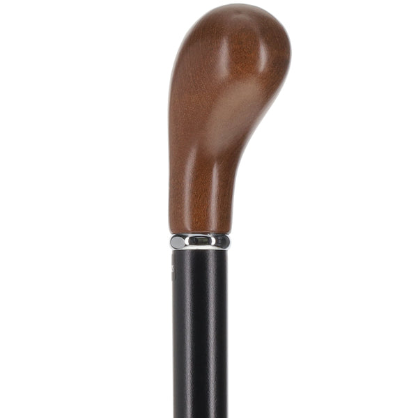 Scratch and Dent Espresso Knob Handle Walking Stick With Black