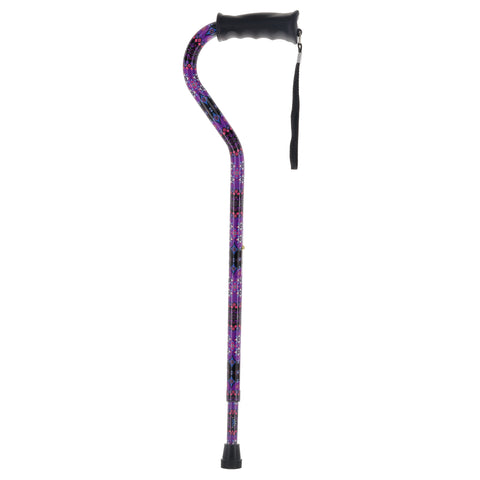 Pretty Purple Adjustable Offset Cane, Comfort Grip, SafeTbase