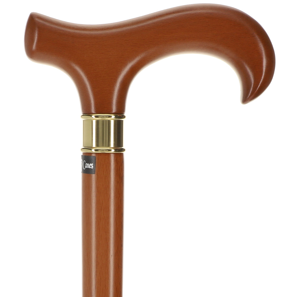 Scratch and Dent Extra Long, Super Strong Brown Derby Walking Cane