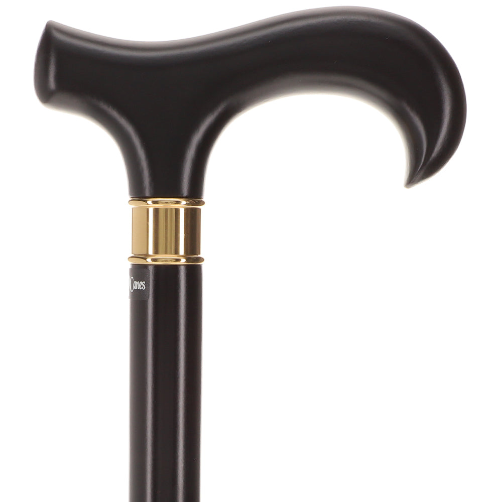 Extra Long, Super Strong Black Derby Walking Cane With Beechwood ...