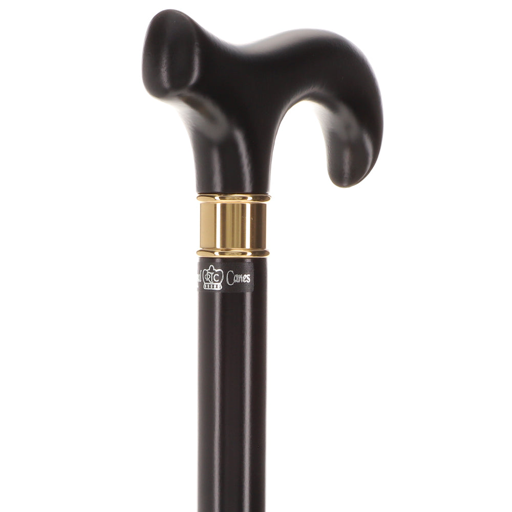 Extra Long, Super Strong Black Derby Walking Cane With Beechwood