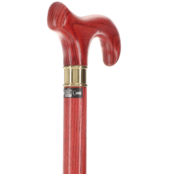 Mahogany Derby Walking Cane | Ash Wood Shaft and Brass Collar