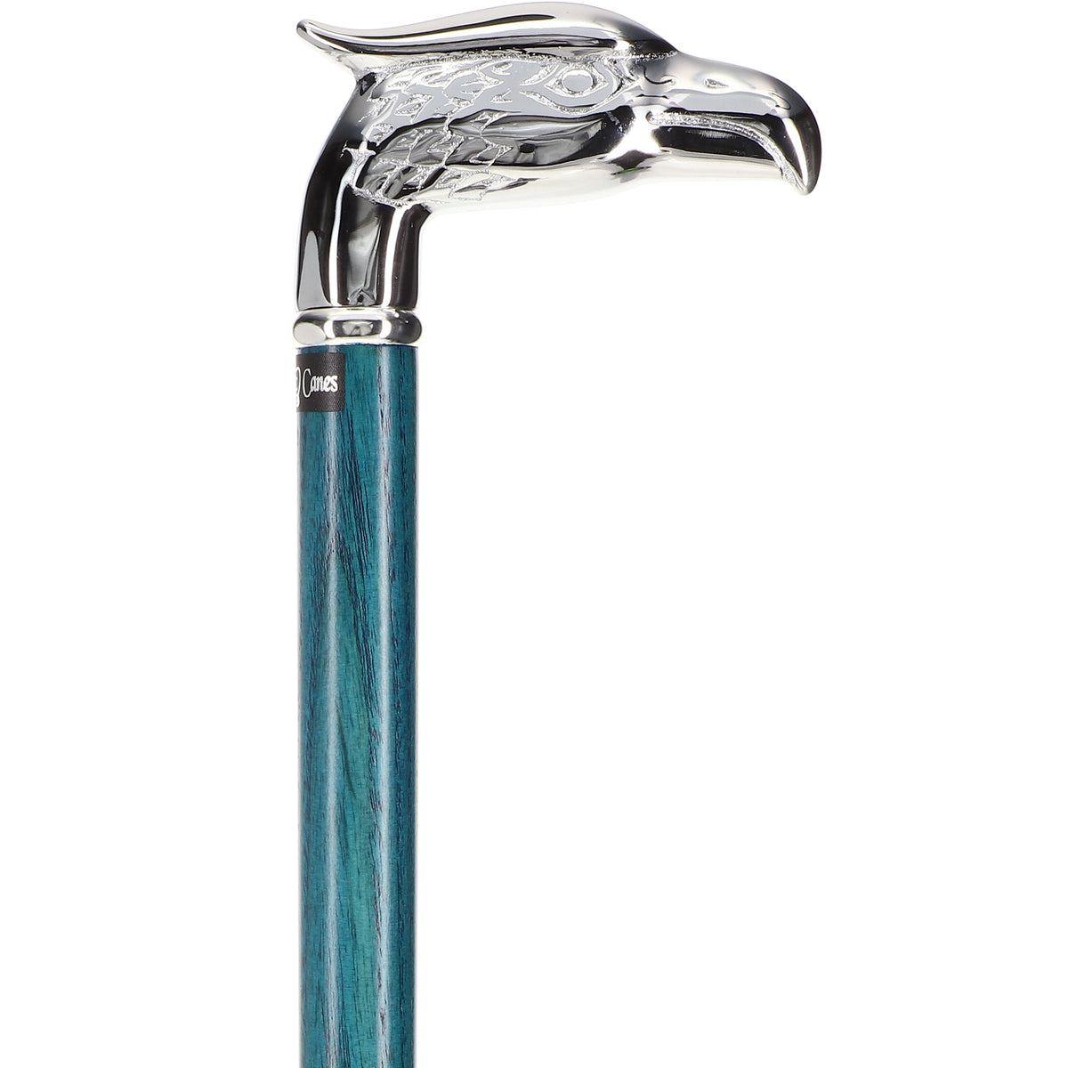Blue Chrome Plated Eagle Head Handle Walking Cane With Denim