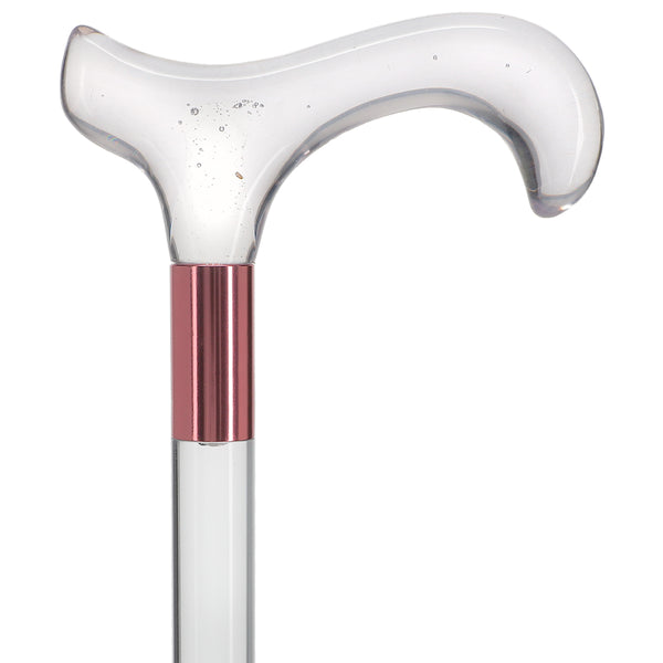 Elevate Style: Clear Lucite Cane with Customizable Collar