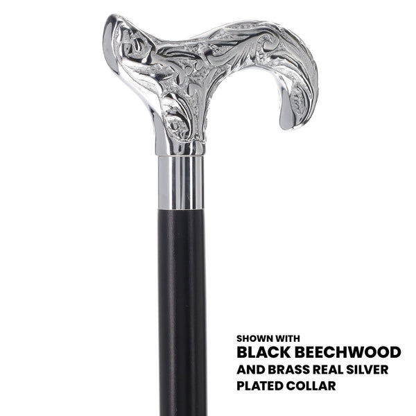 Scratch and Dent Chrome Plated Derby Handle Walking Cane w/ Wenge