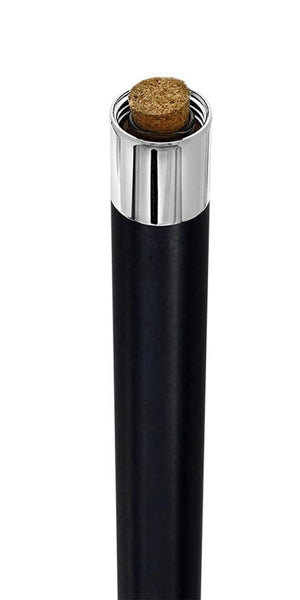 Knob Premium Chrome Brass Flask Cane: Wood Shaft Hidden Flask