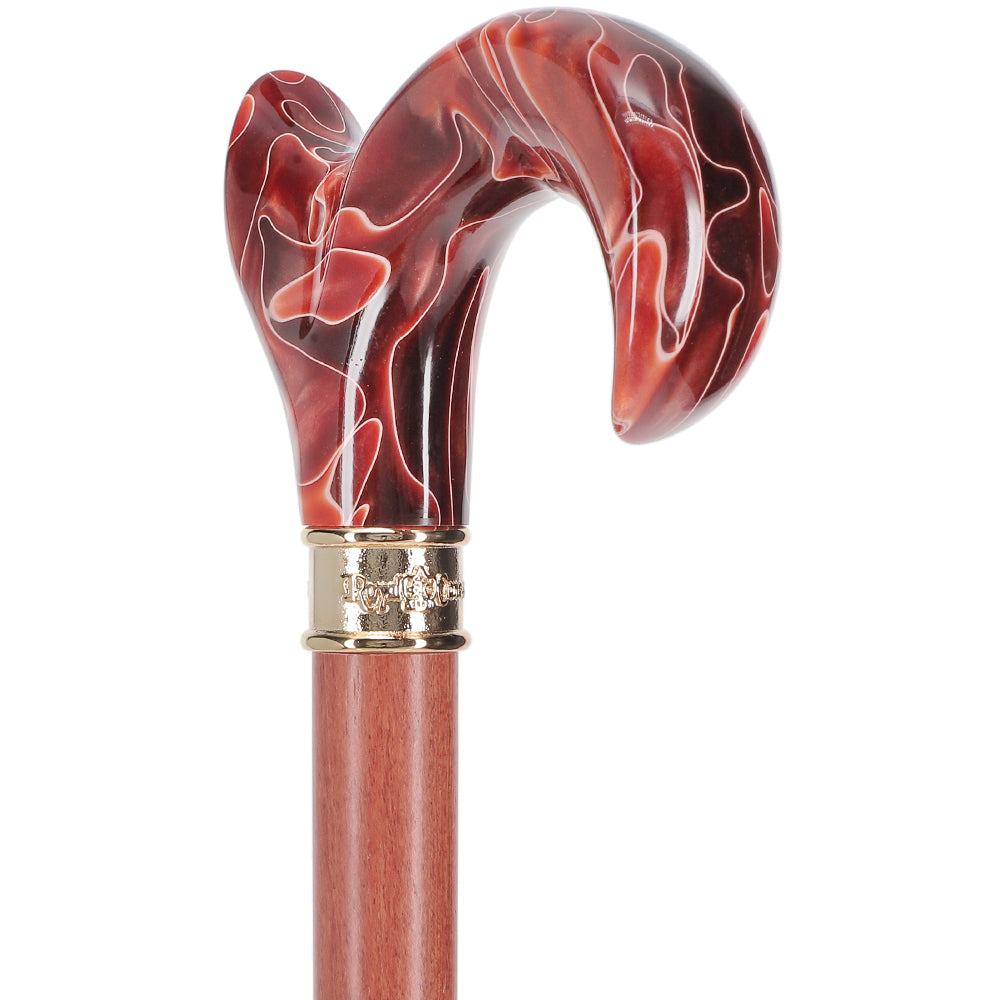 Vibrant Vivid Sunset Ergonomic Handle Walking Cane with Rosewood Shaft ...