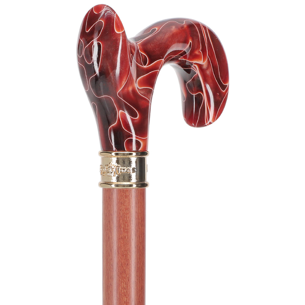 Vibrant Vivid Sunset Ergonomic Handle Walking Cane with Rosewood Shaft ...