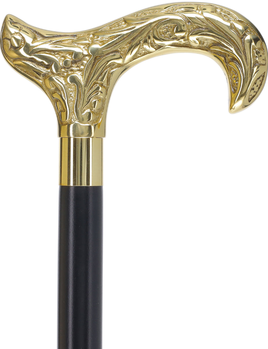 Premium Brass Derby Handle Walking Cane: Custom Shaft & Collar