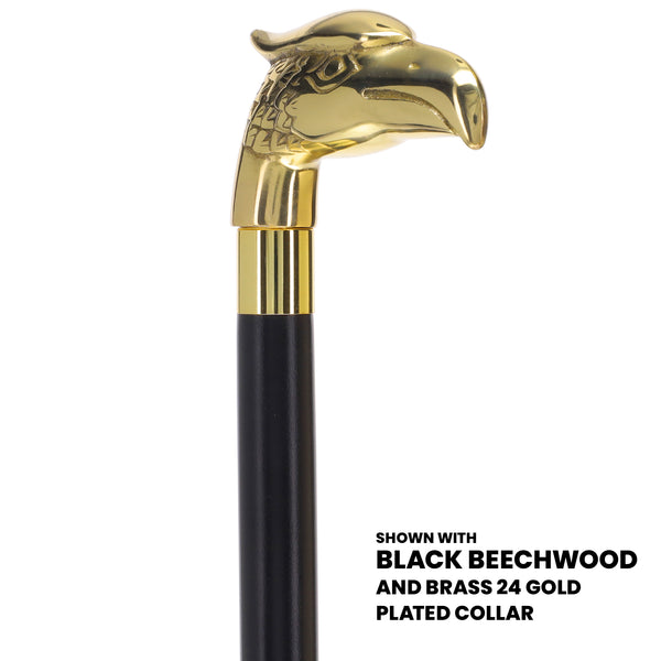 Brass Eagle Handle Walking Cane w/ Custom Shaft and Collar