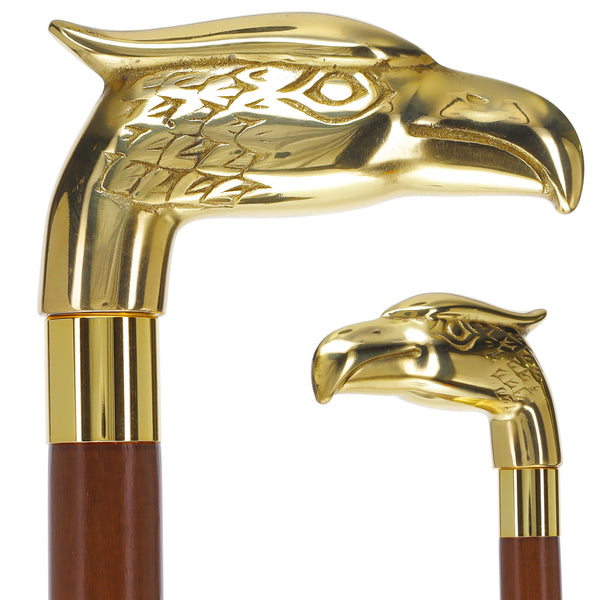 Brass Eagle Handle Walking Cane w/ Custom Shaft and Collar