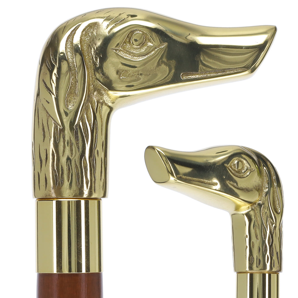 Premium Brass Dog Handle Walking Cane: Custom Shaft & Collar