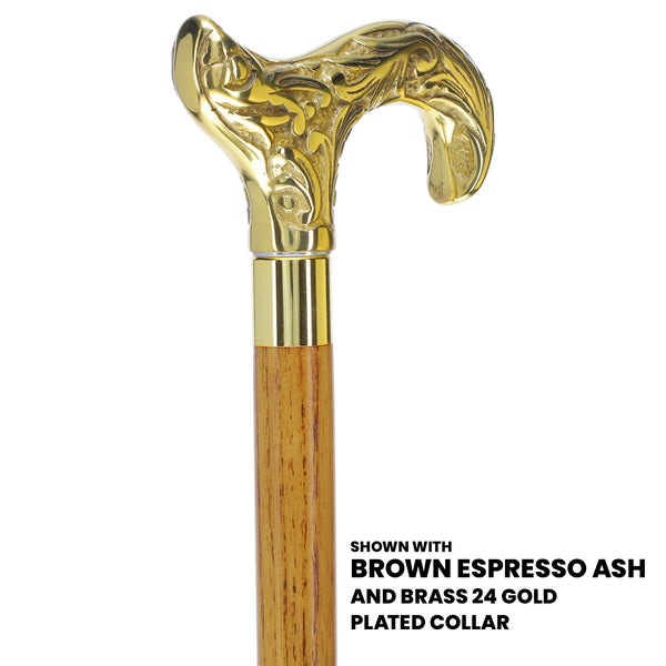 Premium Brass Derby Handle Cane: Stained Custom Color Shaft