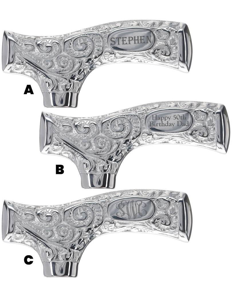 Chrome Fritz Custom Engrave Handle Walking Cane