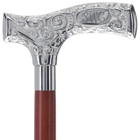 Chrome Fritz Custom Engrave Handle Walking Cane
