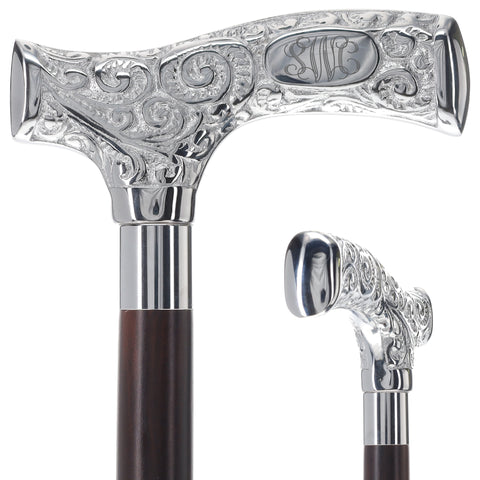 Chrome Fritz Custom Engrave Handle Walking Cane