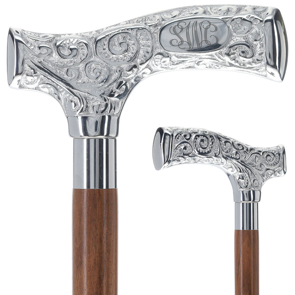 Chrome Fritz Custom Engrave Handle Walking Cane