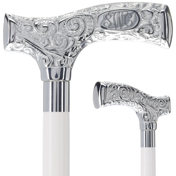 Chrome Fritz Custom Engrave Handle Walking Cane