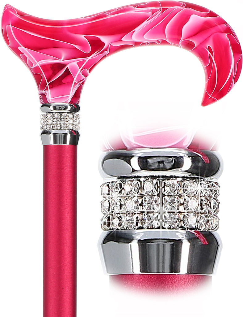 Vibrant Multi-Color Pearlz Rhinestone Orthopedic Derby Cane
