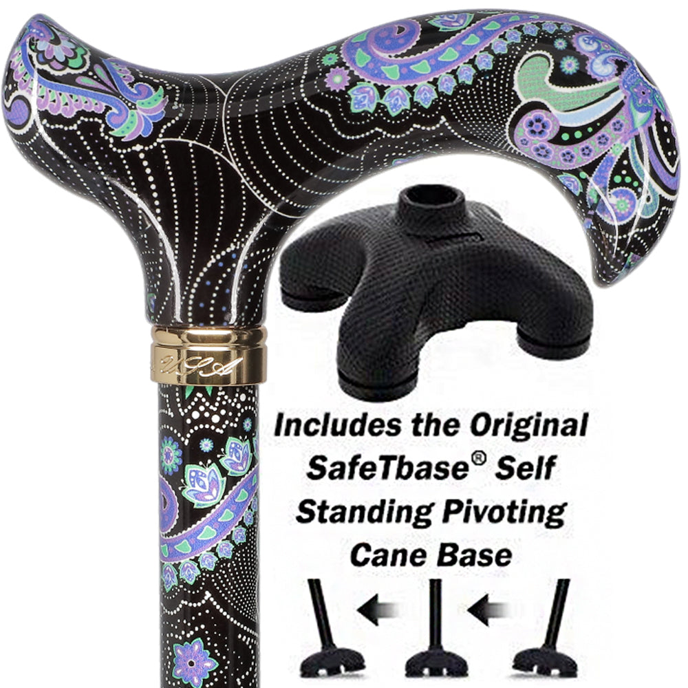 Purple Majesty: Designer Pattern Adjustable Cane w/ Safetbase