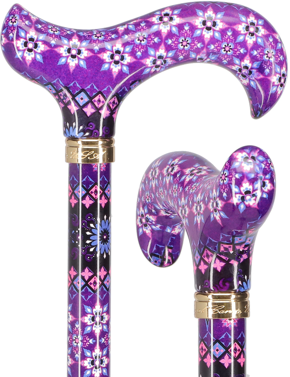 Pretty Purple: Designer Adjustable Cane w/ Patterned Handle