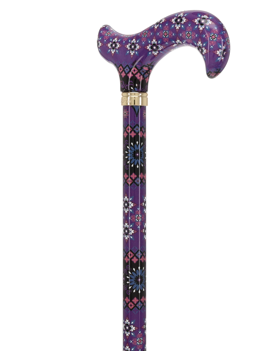 Pretty Purple: Designer Adjustable Cane w/ Patterned Handle