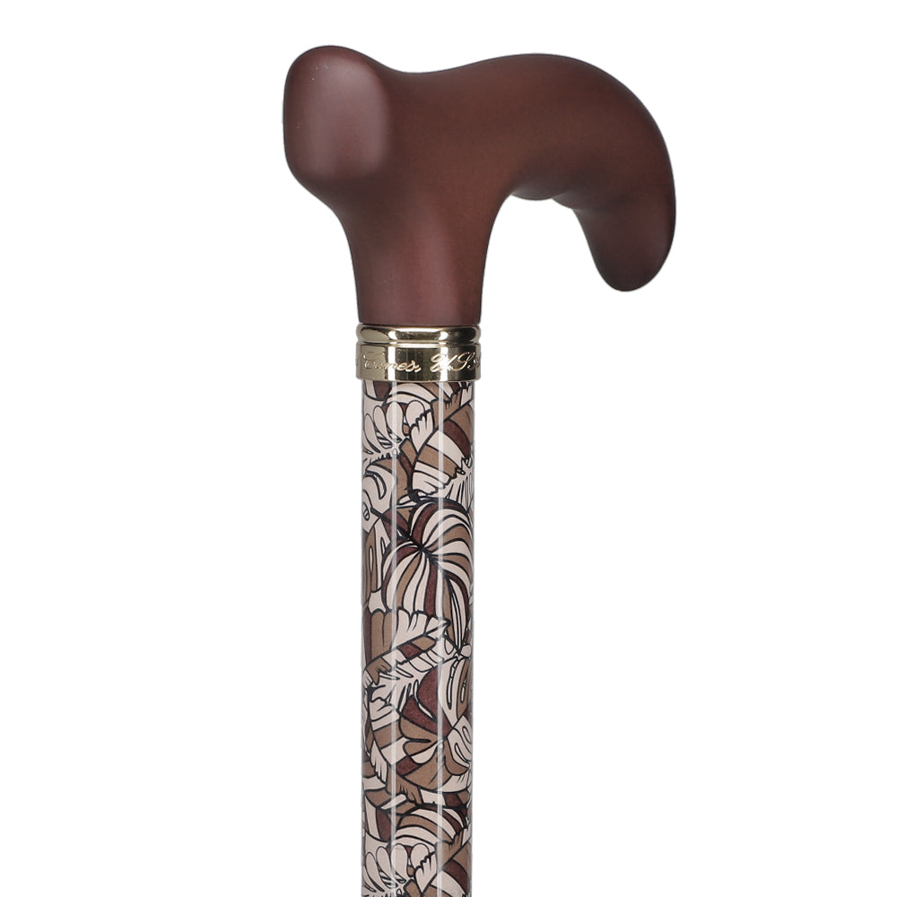 Tropical Bahama Leaf Adjustable Derby Cane with SafeTbase