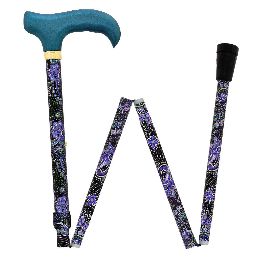 Purple Majesty Folding Adjustable Designer Walking Cane with Engraved