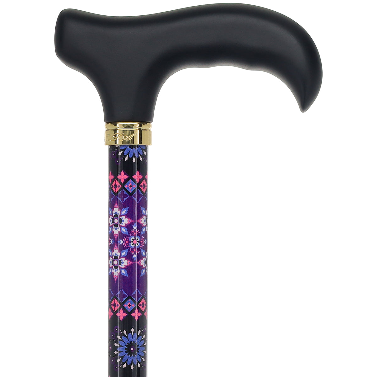 Pretty Purple Adjustable Derby Walking Cane with Engraved Collar w/